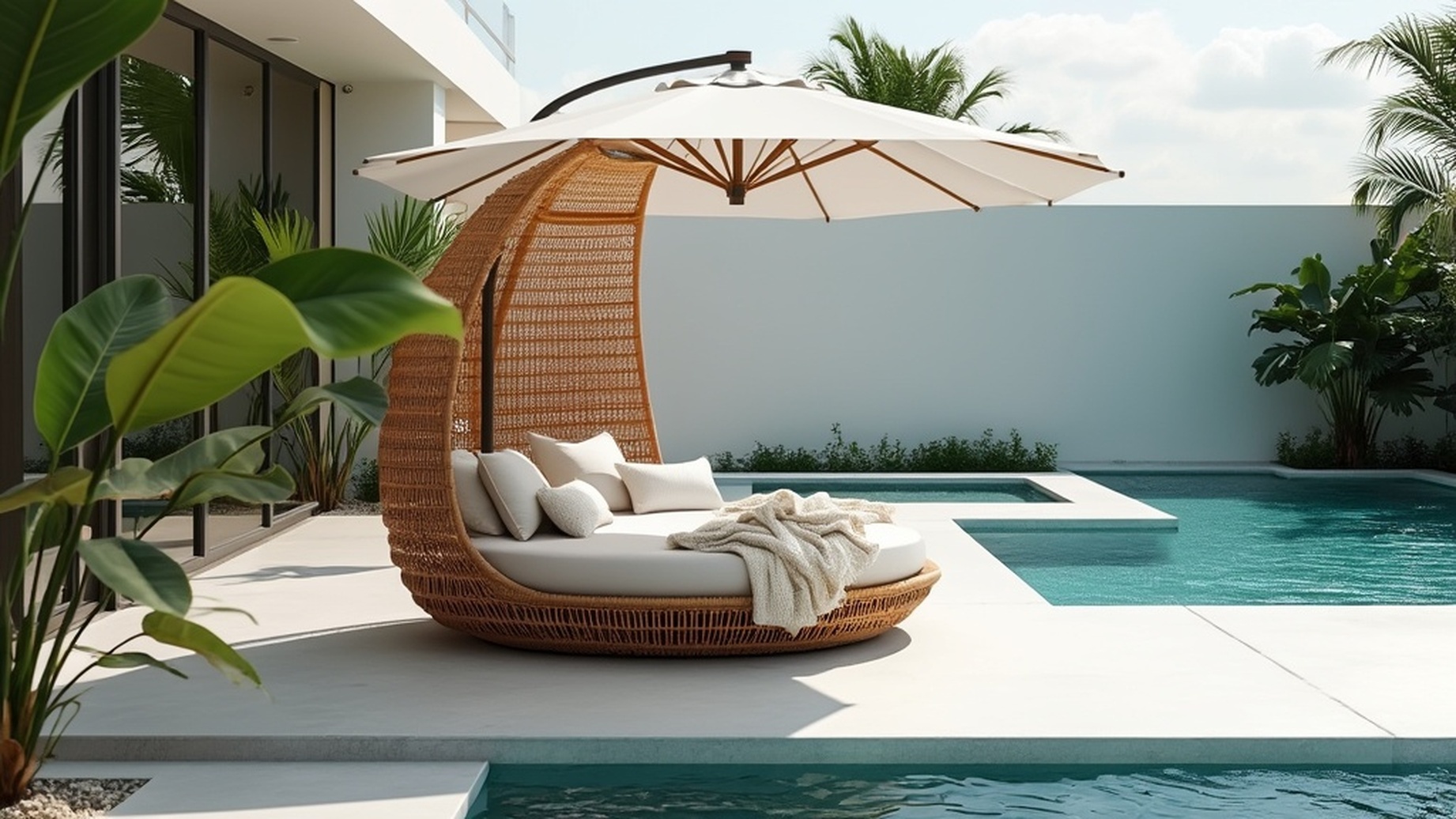 Furniture Around Pool Ideas for Sunbathing and Shade Solutions ...